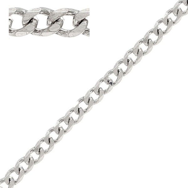 Curb Italian Chain (Diamond Cut) in Sterling Silver (3.5mm) #CD100 - P ...