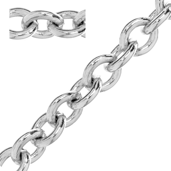 Oval (Trace, Extra Heavy) Italian Chain in Sterling Silver (11.0mm x 9 ...
