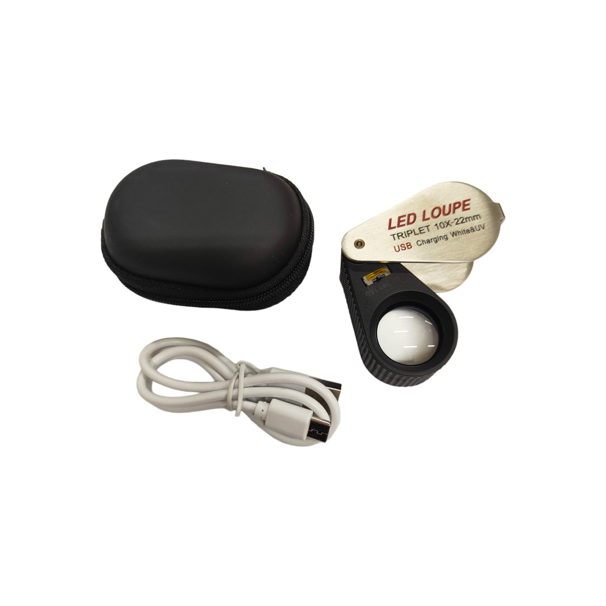 🆕 Handheld 10x Magnifying Loupe – Triplet Lens with LED & UV Light (Re ...