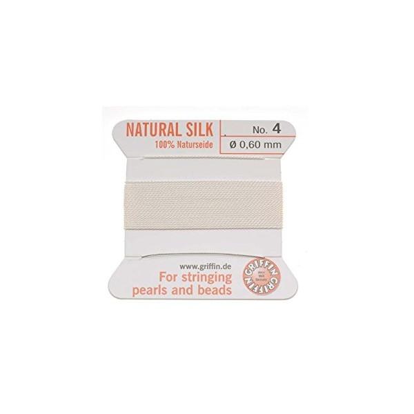 Griffin Natural Silk Thread Beading Cord: White – Koodak Jeweller's ...